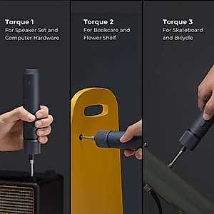 HOTO Electric Screwdriver Kit, 3.6V Cordless Screwdriver Set, Upgraded Capacity, Magnetic Case Lid, Mechanical Knob, 25 S2-steel Bits, 1500 mAh 800 Times, Manual & Electric, USB-C Charging, LED Light