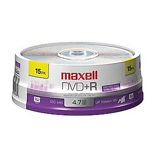 Maxell 639008 Dvd+r 4.7gb16x 15pk Spindle