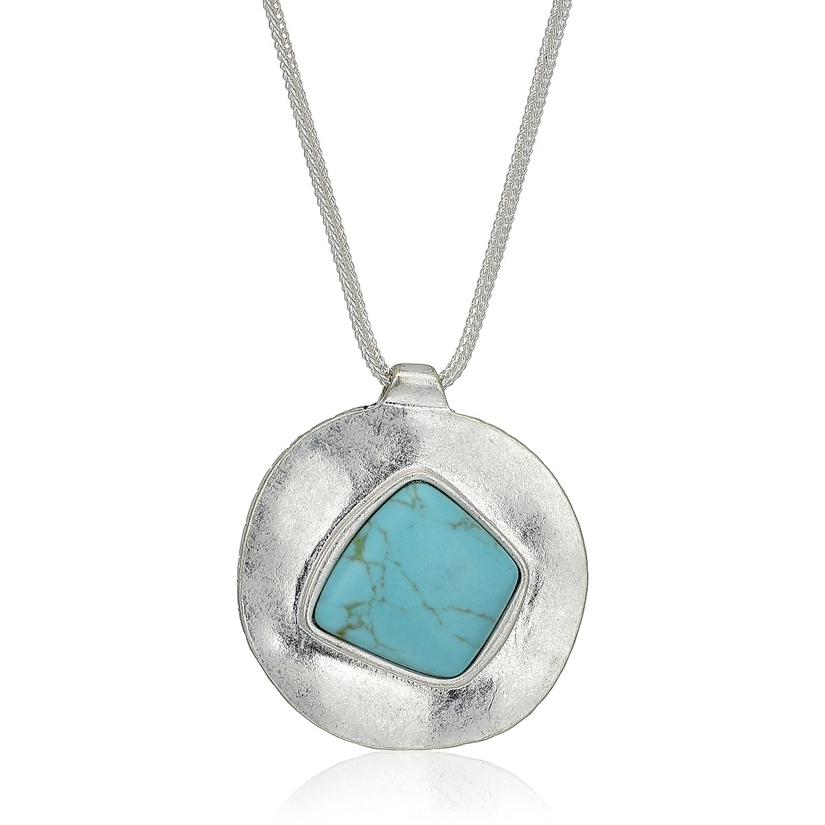 The Sak womens Semi-Precious Irregular Stone Turquoise Pendant Necklace