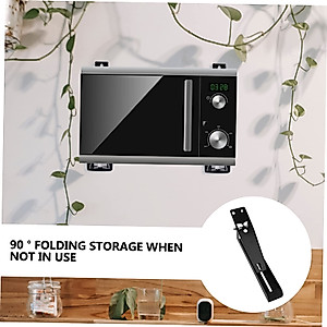 HEMOTON 1pc Microwave Oven Mount Shelf Bracket Wall-mounted Microwave Rack Stainless Steel