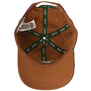 Lacoste Mens Adjustable Organic Cotton Twill Cap, Pecan