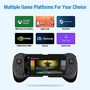 TISHORE Mobile Gaming Controller for iPhone-With a Hard Travel Case Bluetooth Wireless Gamepad 25 Hours Ultra-Long Standby- Xbox Cloud, Steam Link, PS Remote Play,GeForce Now, MFi Apple Arcade Games