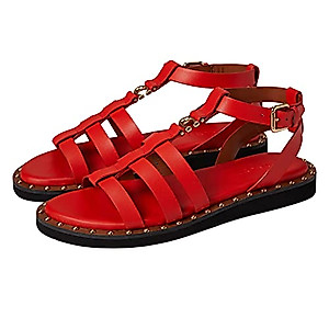 COACH Giselle Leather Sandal Red Orange 6.5 B (M)