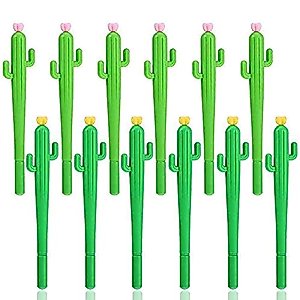 Cactus Shaped Rollerball Pen Cute Creative 0.5 mm Black Ink Gel Pens For Student and Office 12 Pieces by Meiso
