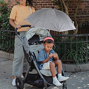 TOYANDONA Stroller Sun Cover Umbrella Clip On Sun Shade Blackout Blind UV Rain Protection Umbrella for Strollers Bicycle Baby Carriage Cart Grey