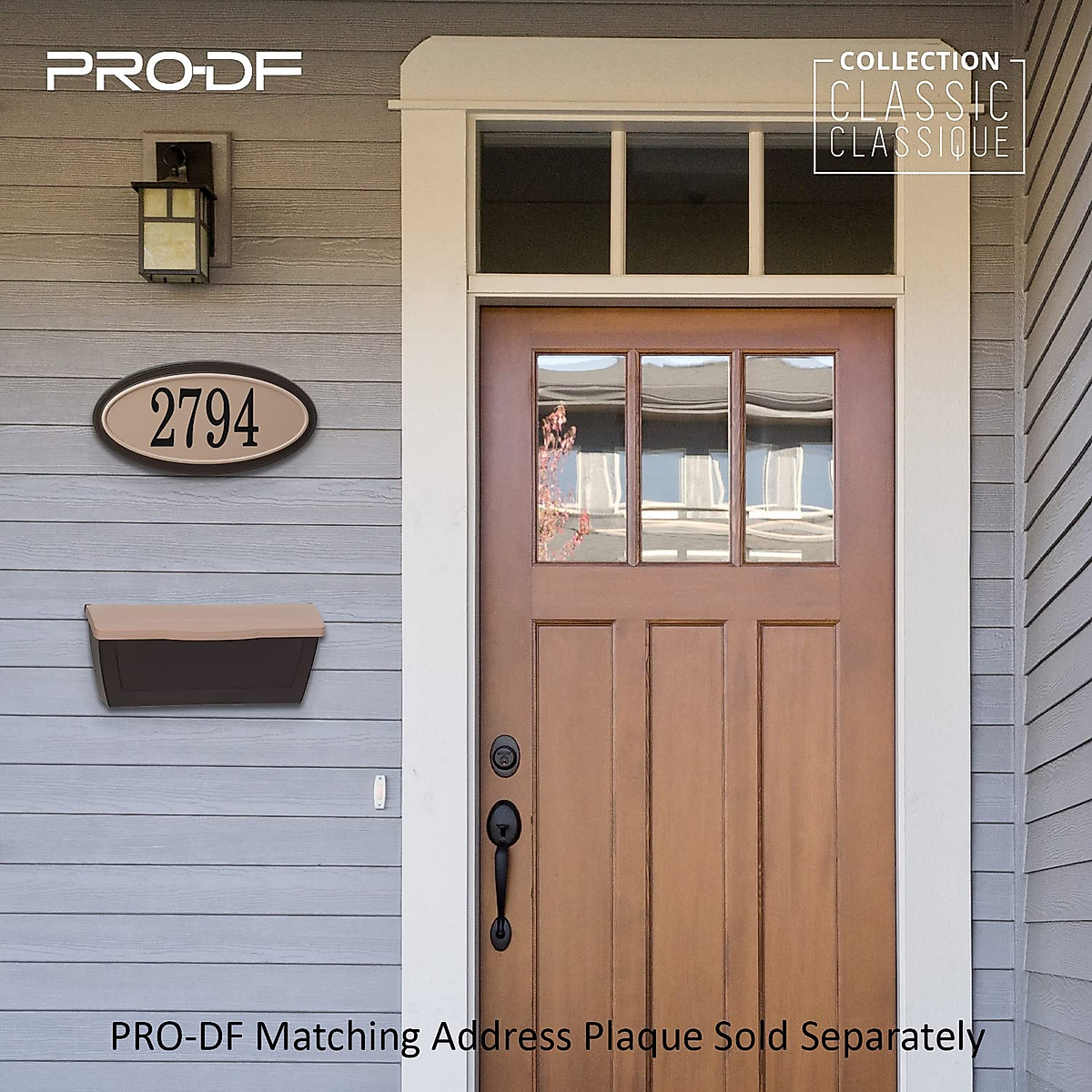 Small Plastic Mailbox for Outside Porch, Easy to Install Wall Mount, Lightweight, Heavy Duty, Rustproof, Maintenance-Free Horizontal Brown Mail Box for House - 15.5” x 4” x 6.25” (Mocha Sand)