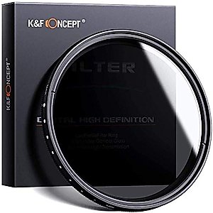K&F Concept 40.5mm Neutral Density Filter, 40.5mm Slim Variable Fader ND Filter Adjustable ND2 to ND400 Filter + Cleaning Cloth