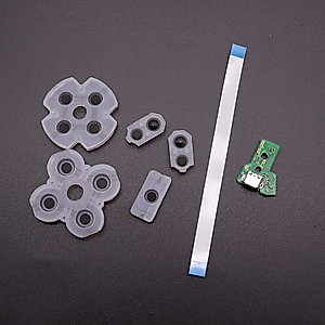 OCity USB Charging Port USB Socket Board 12 pin Flex Ribbon Cable Conductive pad Replacement for PS4 PRO JDM 050 JDM 055 Controller JDS-055 JDS055