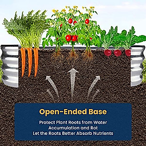 ENJOYBASICS Raised Garden Bed Kit, Galvanized Raised Planter 5x2.25x1 ft Box Outdoor for Vegetables, Large Bottomless Metal Raised Bed for Gardening, Herb, Growing Fruits, Flower