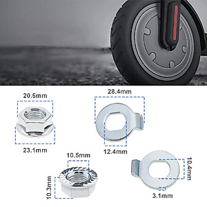 SING F LTD 4PCS Front Wheel Motor Nut Washer Set Compatible with Xiaomi M365 Essential 1S Pro Pro 2 Version Electric Scooters Replacement Parts