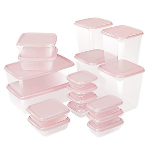 Toxz Refrigerator Sealed Crisper Storage Box 1-2L,Kitchen Finishing Storage Tank,1 Set of 17 Pieces,Be Used in Microwave Ovens/Dishwasher,PP Food Grade Plastic