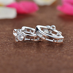 Infinite U Huggie Earrings 925 Sterling Silver Small Hoop for Women (Mouse)