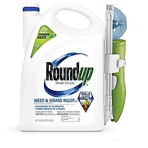 Roundup Ready-To-Use Weed & Grass Killer III -- with Sure Shot Wand, Use in & Around Vegetable Gardens, Tree Rings, Flower Beds, Patios & More, Kills to the Root, 1.33 gal.