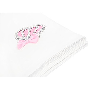 Lilax Baby Girl Newborn Jewels Crown Swaddle Receiving Blanket Pink