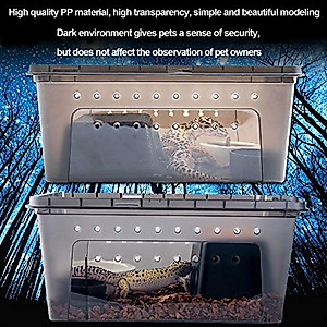kathson Reptile Feeding Box Small Snake Breeding Container Transparent Portable Hatching Incubation Box Mini Pet House for Lizard Tarantula Spider Frog Scorpion (Black)