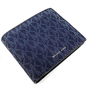 Michael Kors Men's Leather Cooper Billfold Wallet with Passcase, Card Slot (Admiral Blue)