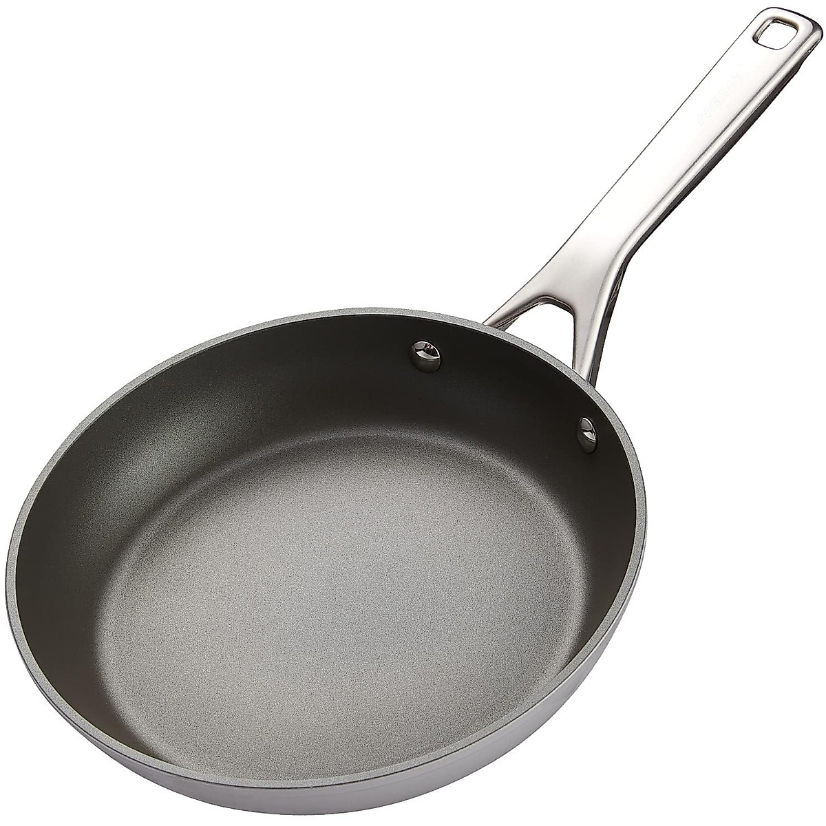MsMk Non-Stick Small 8 Inch Enamel Frying Pan Grey - Stain-Resistant, Dishwasher Safe, Easy to Clean - Perfect for Runny Eggs, Steak, Avocado - Lightweight with Hollow Stainless Steel Handle