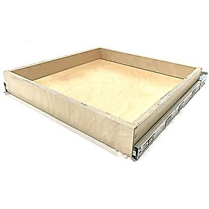 Sublime Design | Pull Out Tray | Side Mount | Baltic Birch Drawer for Kitchen Cabinets | Slide Out Shelves | Roll Out Cabinet Organizer (27" Wide)