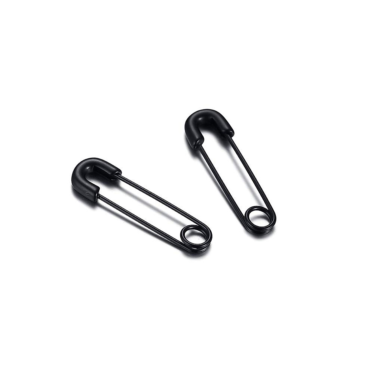 Stainless Steel Stylish Cartilage Earrings Punk Goth Safety Pin Earrings for WomenSleeper Hoops Black