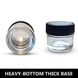 Midelo 100-Pack 5ml Thick Glass Jars with Reflective Foam Liner - Mini Refillable small containers with lids for Oil, Lip Balm, Wax, Cosmetics, Makeup, & More - Small jars with Black Airtight Lids