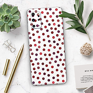 DesignSkinz Red Watercolor Dots Over White Protective Vinyl Decal Wrap Skin Cover Compatible with The Samsung Galaxy S20 (Screen Trim & Back Glass Skin)
