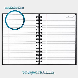Cambridge Limited Notebook - 6 Pack of Hardcover Spiral Notebook for Business - Legal Ruled Lines - 5" X 8" Page Size - 96 Sheets for Women & Men