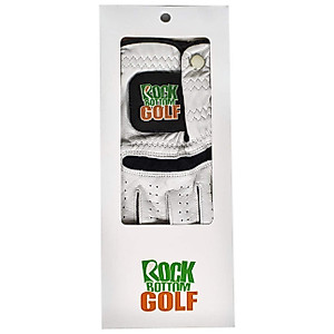 Rock Bottom Golf MRH Cabretta Leather Glove White/Black Extra Large