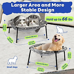 POMESEA Large Cat Hammock Bed for Average Cats, Soft Elevated Pet Hammock for Dogs & Cats, Glow in The Dark Raised Cat Bed for Indoor Cats