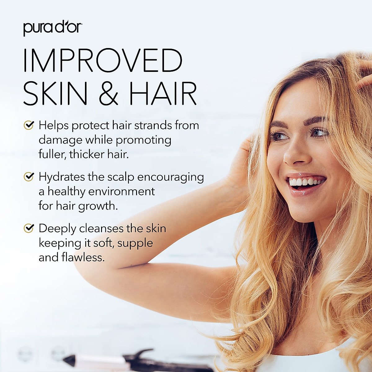 PURA D'OR Organic Jamaican Black Castor Oil, Natural Smoky Scent