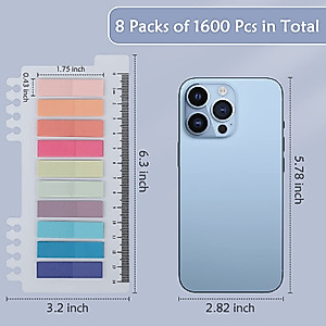 Smarpau 1600 Pcs Morandi Sticky Tabs, Translucent Book Tabs for Annotating Books, Writable and Repositionable Index Tabs Page Flags Book Markers, Book Annotation Supplies, Cute School Supplies