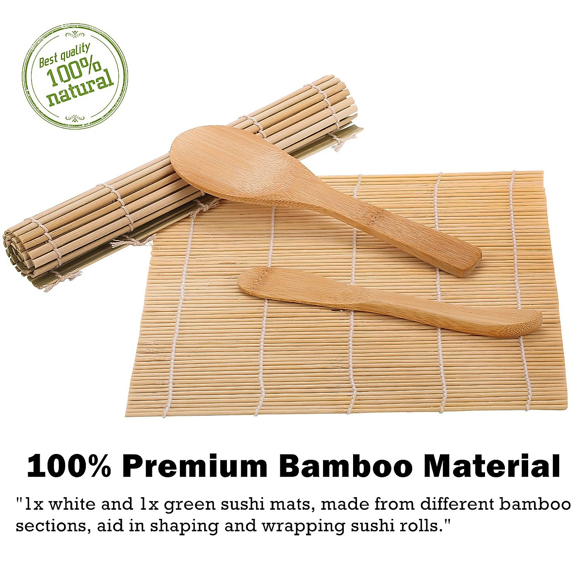 FUNGYAND Sushi Making Kit, All in One Sushi Bazooka Maker with Bamboo Mats, Bamboo Chopsticks, Avocado Slicer, Paddle, Spreader, Sushi Knife, Chopsticks Holder, Cotton Bag, DIY Sushi Roller Machine