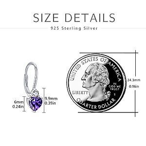 February Birthstone Earrings Sterling Silver Purple Leverback Earrings Amethyst Birthstone Earrings Dangle Amethyst Jewelry Earrings Gifts for Women Mom