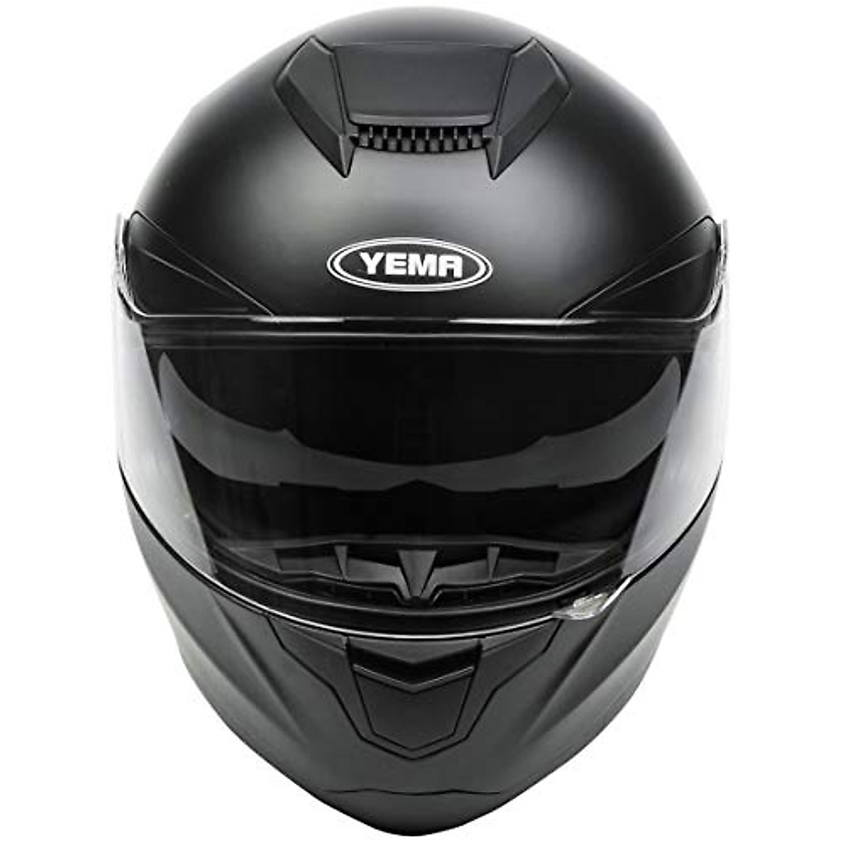 YEMA Helmet Motorcycle Full Face Helmet DOT Approved - YM-831 Motorbike Street Bike Racing Crash Helmet with Sun Visor for Adult, Men and Women - Matte Black,Medium
