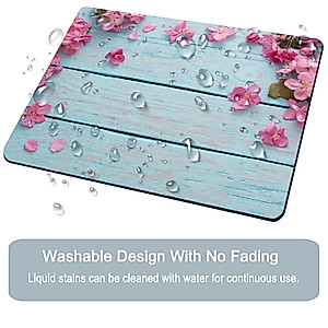 Mouse Pad, Square Mousepad, Non-Slip Rubber Base Mouse Mat, Waterproof Gaming Mouse Pad for Wireless Mouse, Computers, Laptop, Office, Home (Flower Petals on The Table)