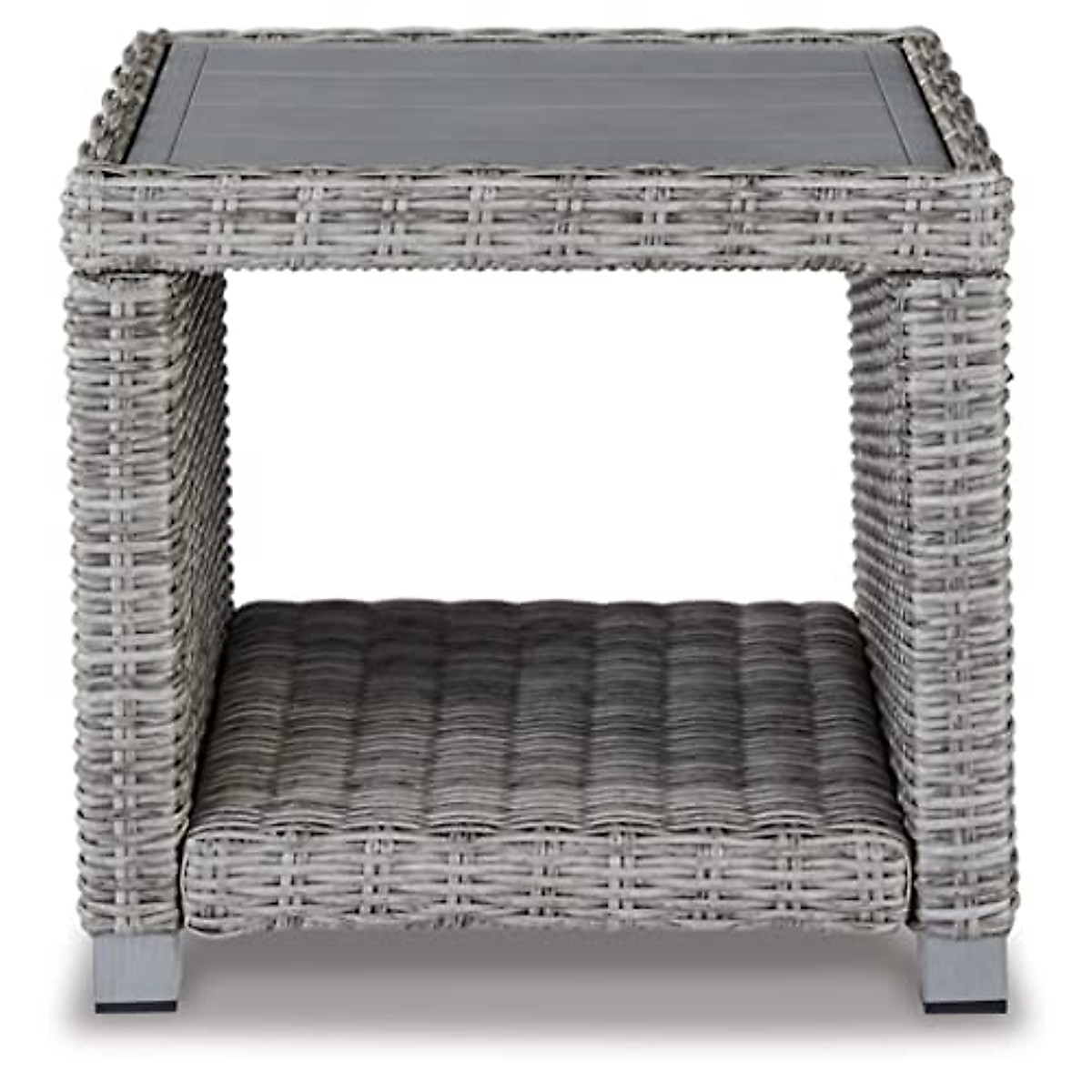 Signature Design by Ashley Naples Beach Casual Outdoor End Table, Light Gray