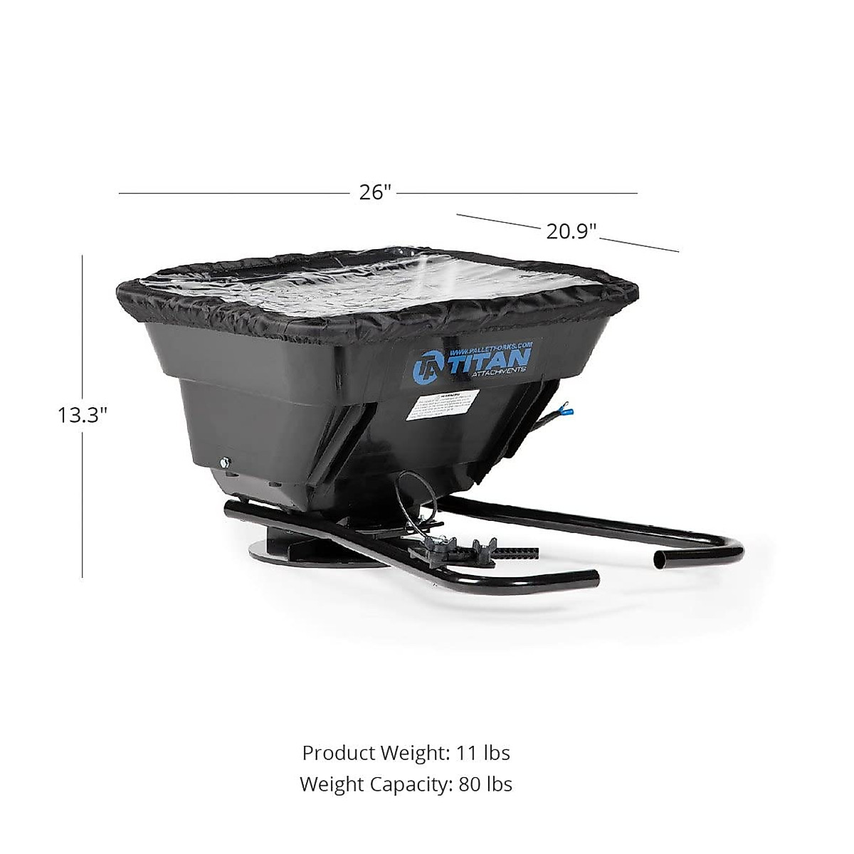 Titan Attachments 12 Volt ATV/UTV Broadcast Spreader, 80 LB Capacity, with Rain Cover
