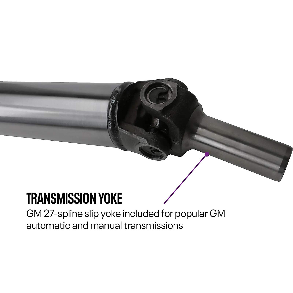 Speedway Motors U-Weld-It Custom Steel Driveshaft Kit, 1310 Universal Joints Series, 3 Inch O.D., 50 Inch Length of Tubing, Includes GM 27 Spline Slip Yoke