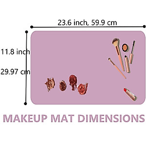 Makeup Mat for Vanity Top Protector, Cover Work Table Waterproof, Oilproof Dustproof Smooth and Soft, Purple 23.6"x11.8"from NemoHome