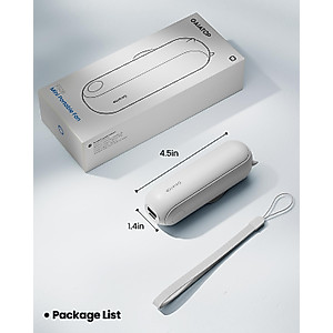 Gaiatop Portable Foldable Small Fan, Mini Hand Held Fan with USB Rechargeable 2000mAh Battery, Eyelash Fan for Girls, Travel For Women, Outdoor, White