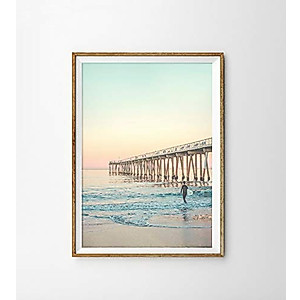 iMagitek Set of 6 Unframed California Coastal Surf Wall Art Prints, Beach Sunset Wall Poster, Surfboard Wall Art (8" x 10")