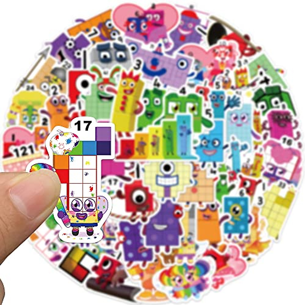 52PCS Numberblocks Stickers for Laptop and computer, Hand account Waterproof Vinyl stickers for Water Bottle Skateboard Guita Car Bumper Luggage,All kinds of Graffiti Decals for Kids Girls Teens