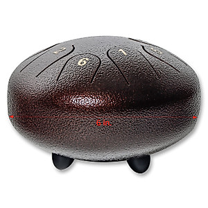 8 Note 6 Inch Beginner Steel Tongue Percussion Drum Set with Mallets, Finger Picks, Music Book and Travel Case by Trademark Innovations