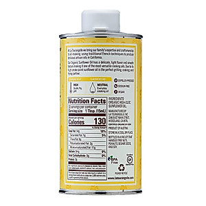 La Tourangelle, Organic High Oleic Sunflower Oil, Neutral Oil For Medium to High Heat Cooking and Skin Care, Non GMO, Pesticide and Chemical Free, 16.9 Fl Oz