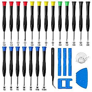 Small Screwdriver Set, VMAN 33Pcs Magnetic Precision Screwdriver with Flathead Phillips Screwdrivers Pentalobe Torx Star Screwdrivers Tweezers for Repairing Smartphone Laptop Eyeglass Watch