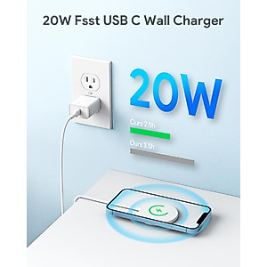 Magnetic Wireless Charger Compatible with MagSafe Charger, for iPhone Wireless Charger with 20W PD USB C Charger for iPhone 15/15 pro/15 plus/15 promax/ 14/14 pro/14 pro max/ 13 (White 1 Pack)