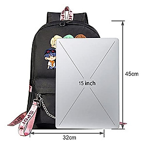 TCXRB Merchandise Backpack, Fashion Cartoon Chain Daypack, College Large Capacity Laptop Bag, Suitable For Camping Travel-4