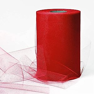 Expo International Decorative Matte Tulle Spool of 6 inch X 100 yards | Red