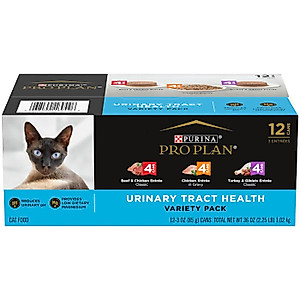 Purina Pro Plan Specialized Urinary Tract Health Variety Pack Wet Cat Food, 3 oz., Count of 12