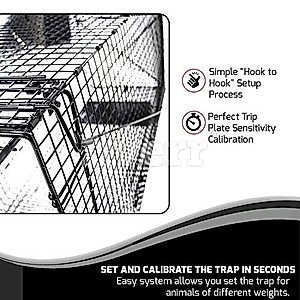 Humane Way Folding 50 Inch Live Humane Animal Trap - Safe Traps for All Animals - Dogs, Raccoons, Cats, Groundhogs, Opossums, Coyote, Bobcat - 50"x20"x26"