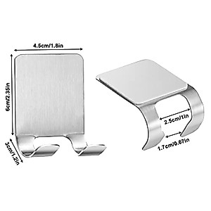 FRIUSATE 6 Pack Razor Holder for Shower Wall Shaver Holder Multi-Purpose Hook Stainless Steel Wall Hook Self-Adhesive Razor Shower Holder Bathroom Kitchen